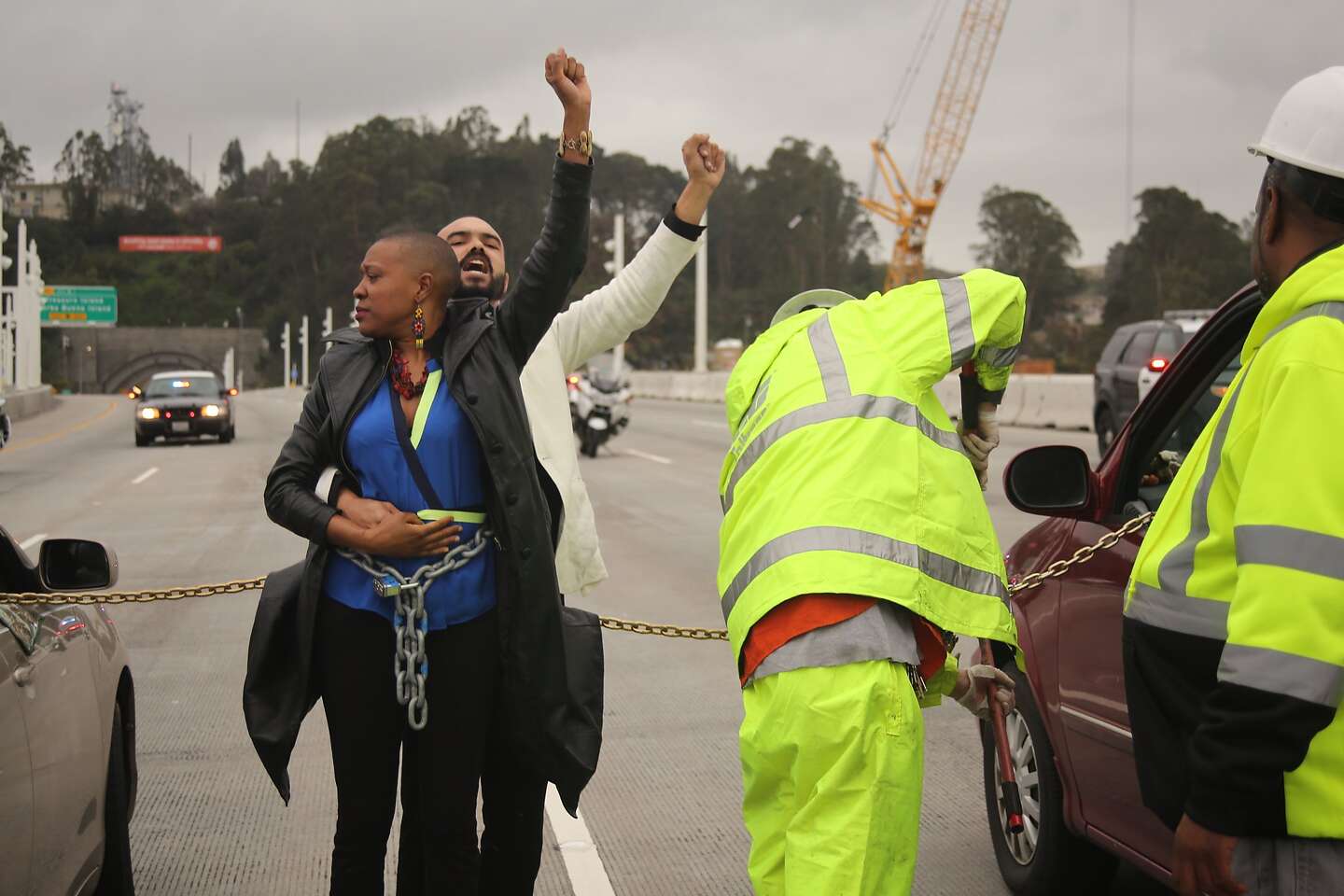 Bay Bridge reopens after protesters chain themselves, shut down span