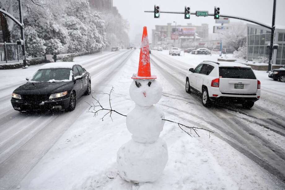 Snowman slows traffic on I-880 - SFGate