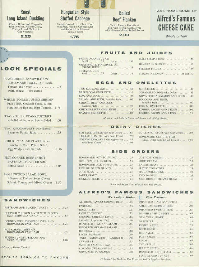 Vintage menus show which foods Americans used to love