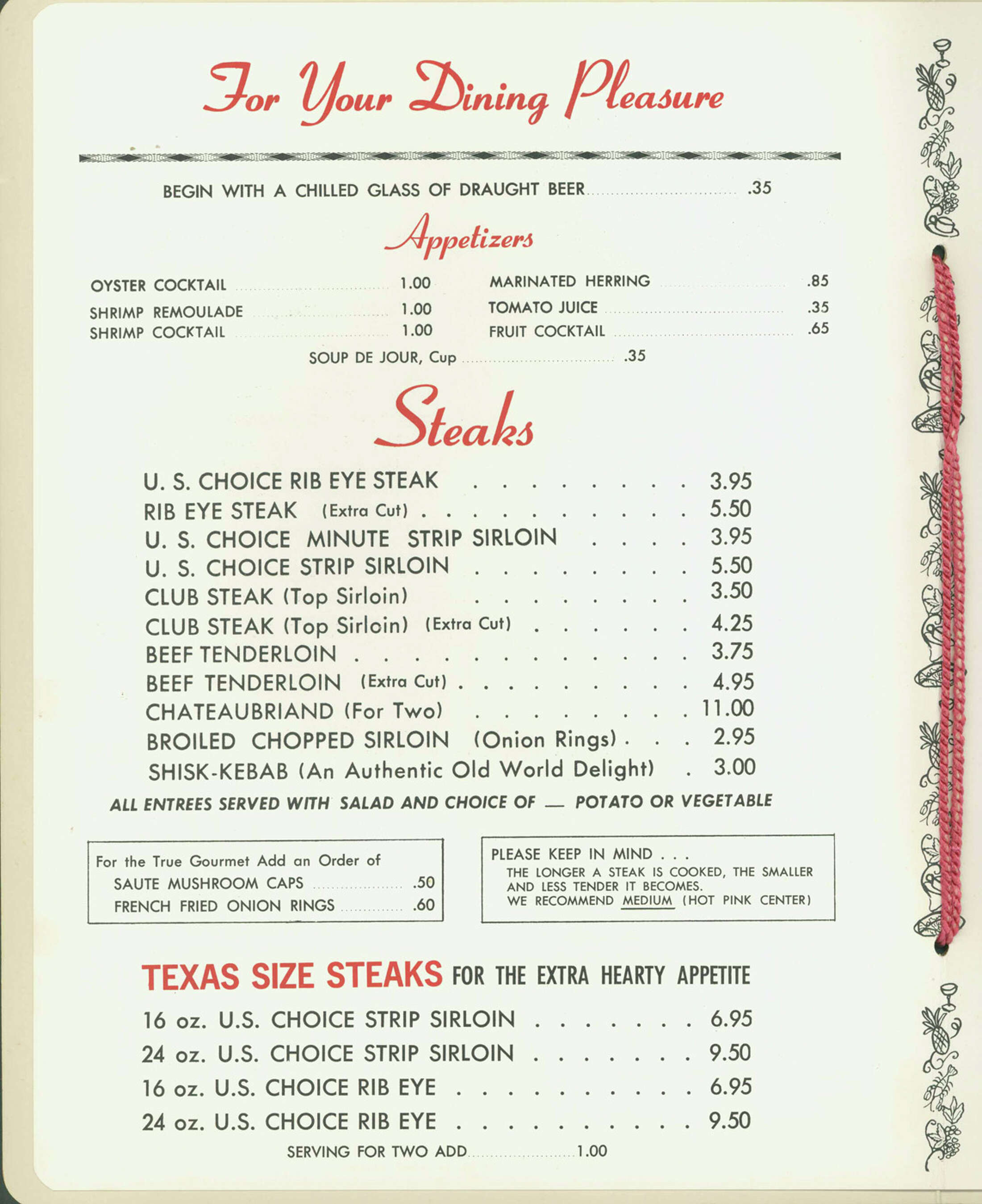 Vintage menus show which foods Americans used to love