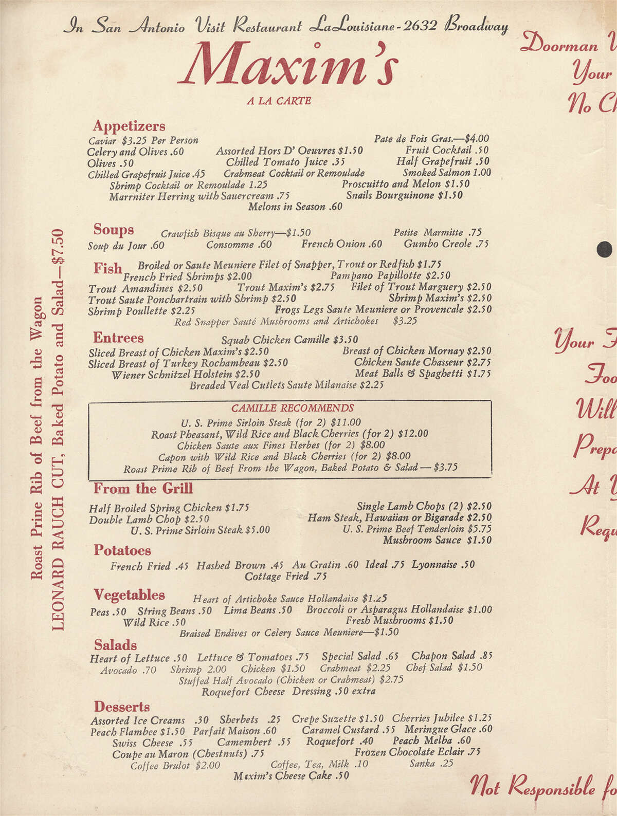 Vintage menus show which foods Americans used to love