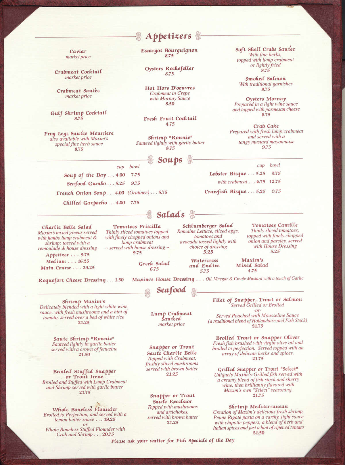 Vintage menus show which foods Americans used to love