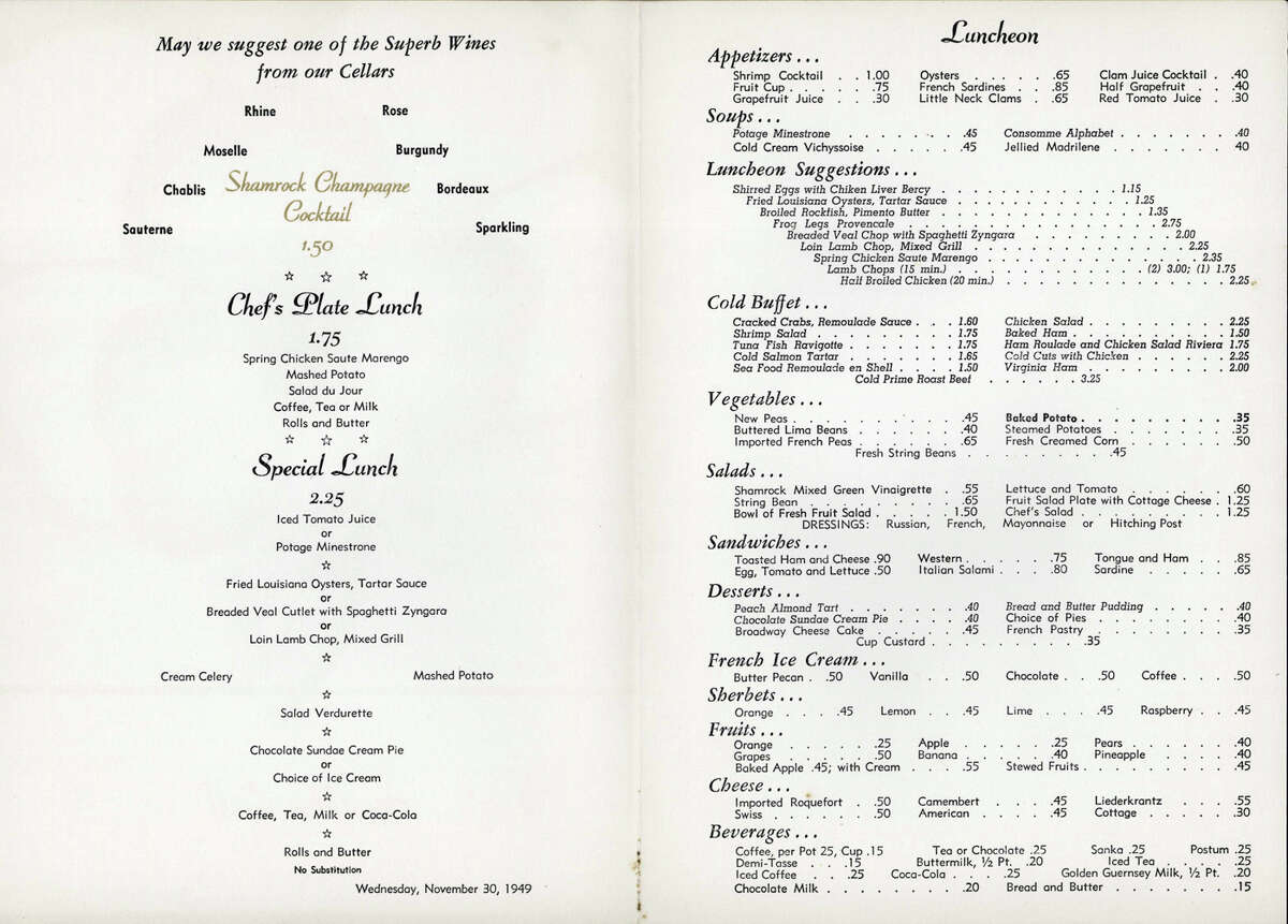 Vintage menus show which foods Americans used to love