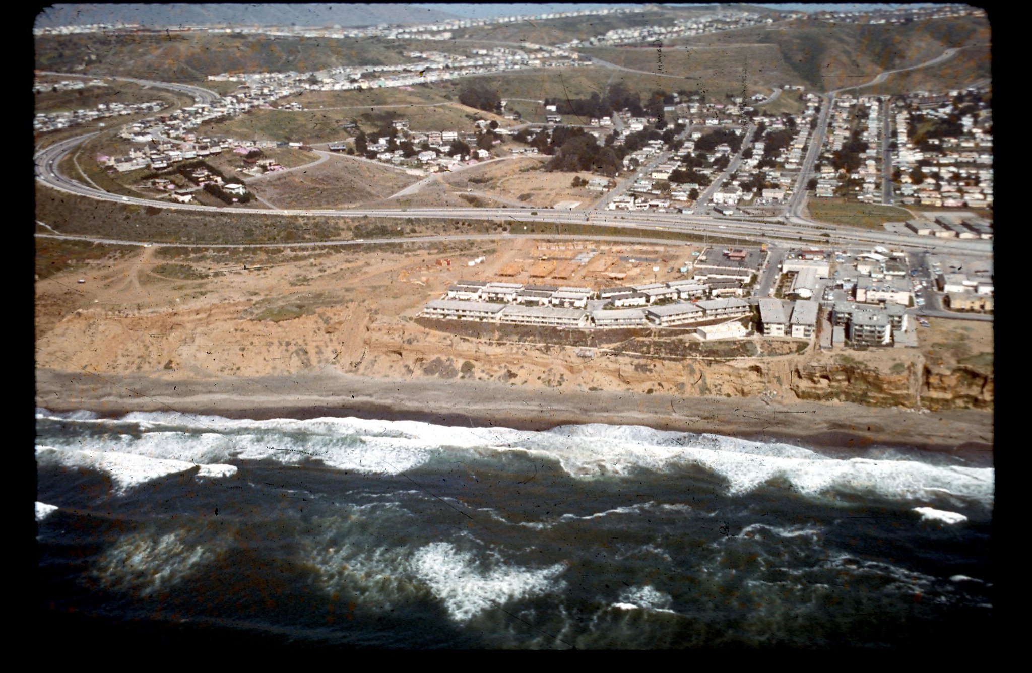 Aerial photos over decades show ocean's devouring of Pacifica cliffs