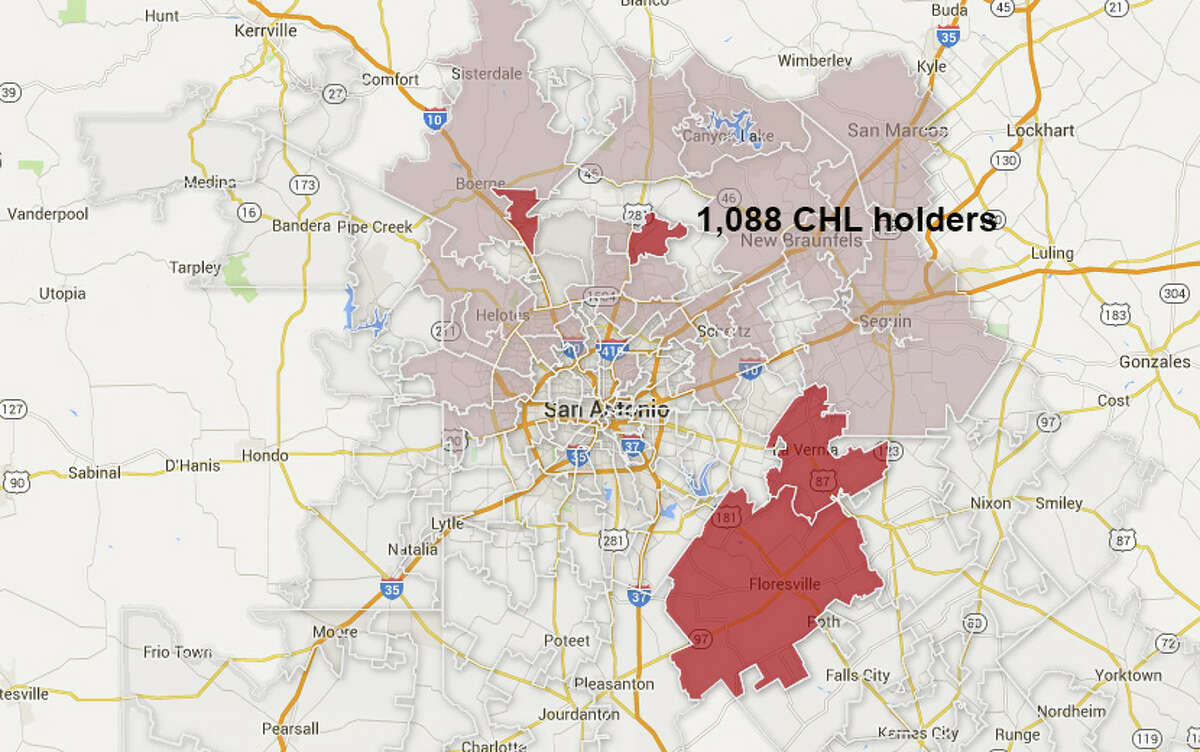 30 neighborhoods where the most CHL holders live in the San Antonio area