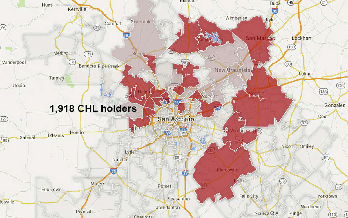 30 neighborhoods where the most CHL holders live in the San Antonio area