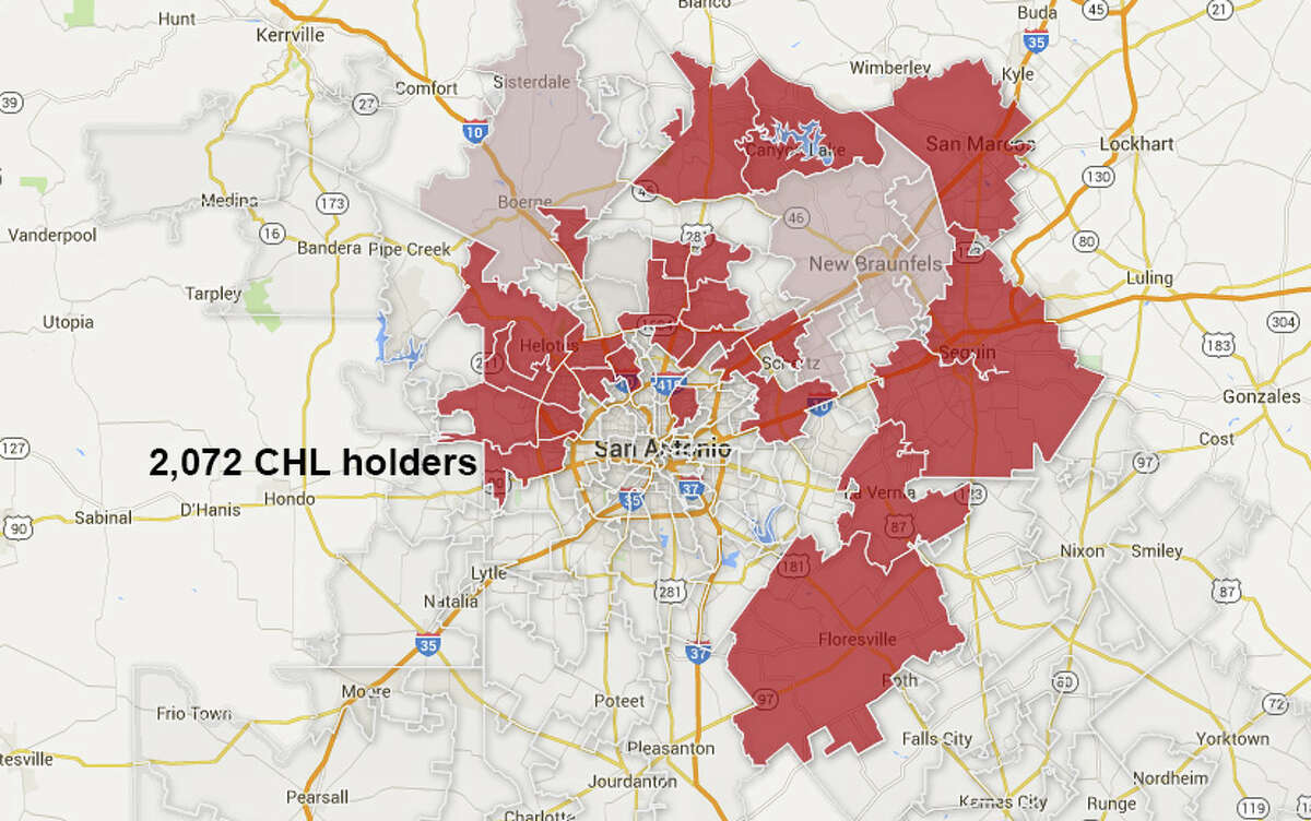 30 neighborhoods where the most CHL holders live in the San Antonio area
