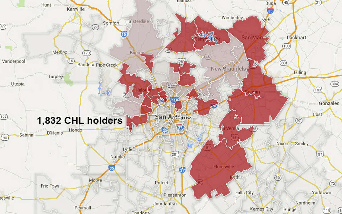 30 neighborhoods where the most CHL holders live in the San Antonio area