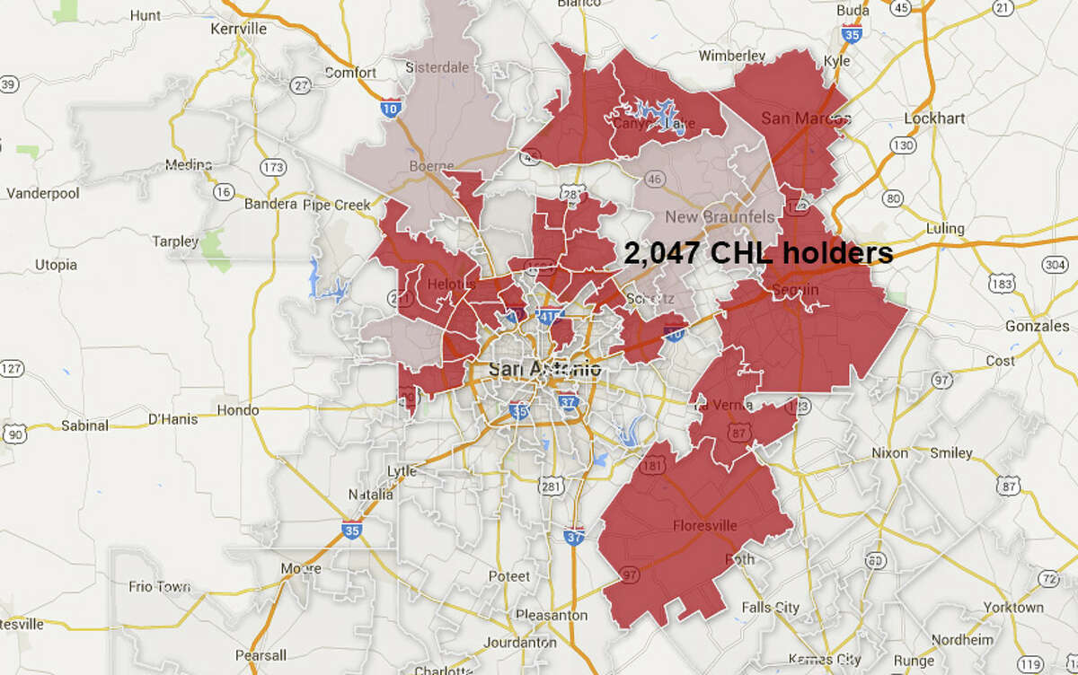 30 neighborhoods where the most CHL holders live in the San Antonio area