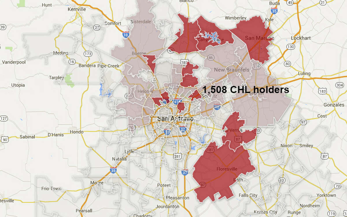 30 neighborhoods where the most CHL holders live in the San Antonio area