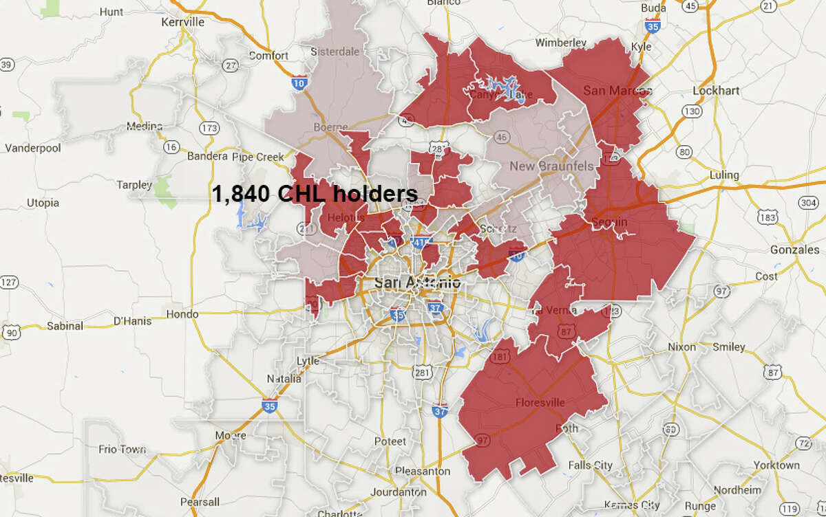 30 neighborhoods where the most CHL holders live in the San Antonio area