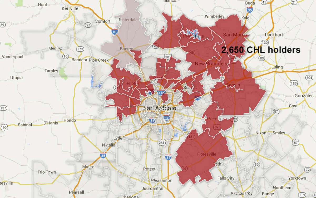 30 neighborhoods where the most CHL holders live in the San Antonio area