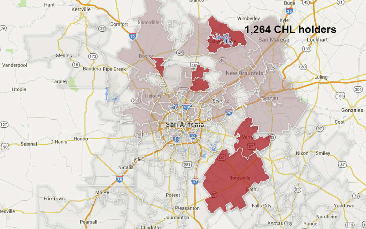 30 neighborhoods where the most CHL holders live in the San Antonio area
