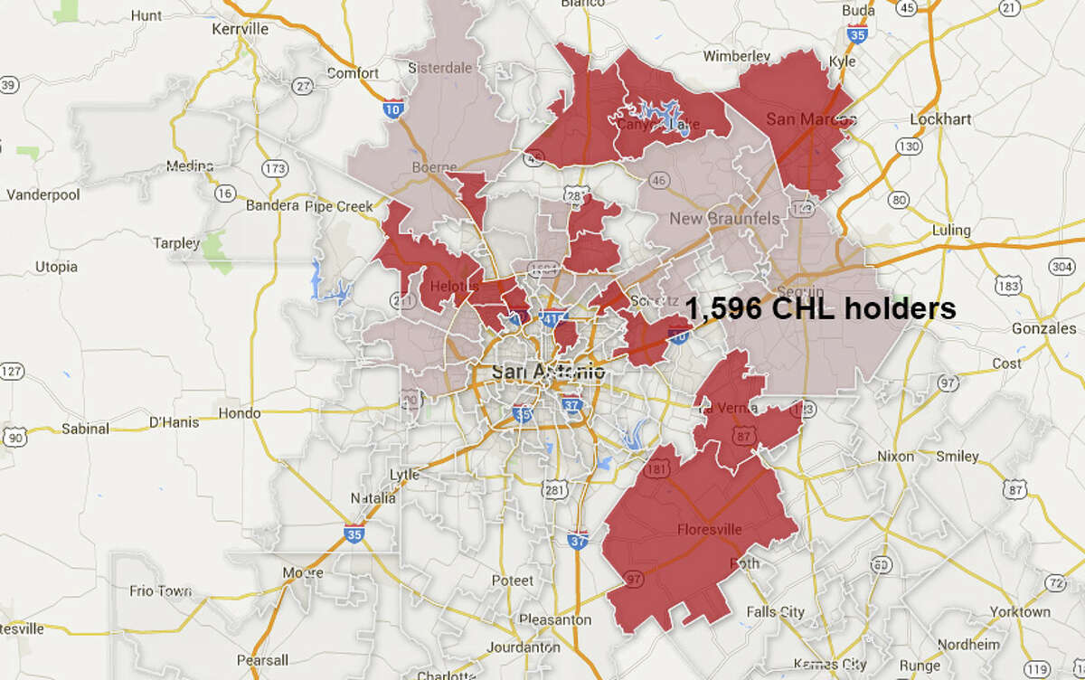 30 neighborhoods where the most CHL holders live in the San Antonio area