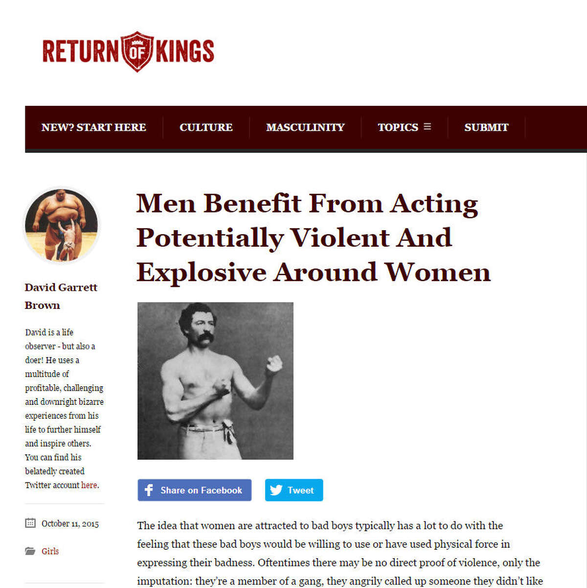 Return of Kings, infamous misogynist blog, is going on hiatus