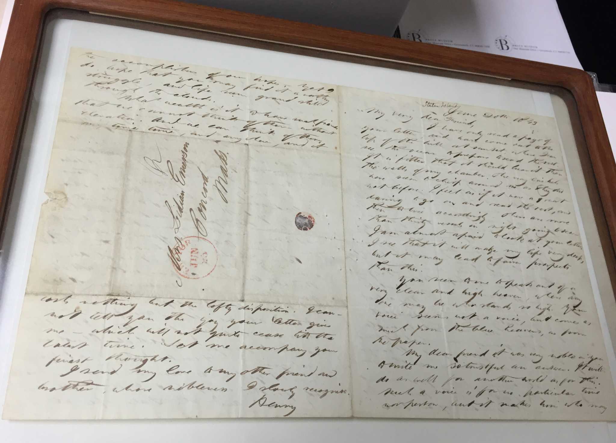 Treasures of the Bruce: Letter from Thoreau to Lidian Emerson