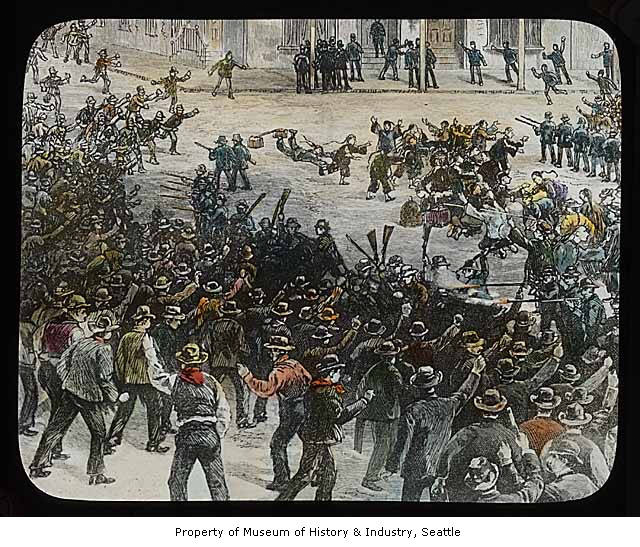 Resentment toward Chinese peaks with riots in Seattle in 1886