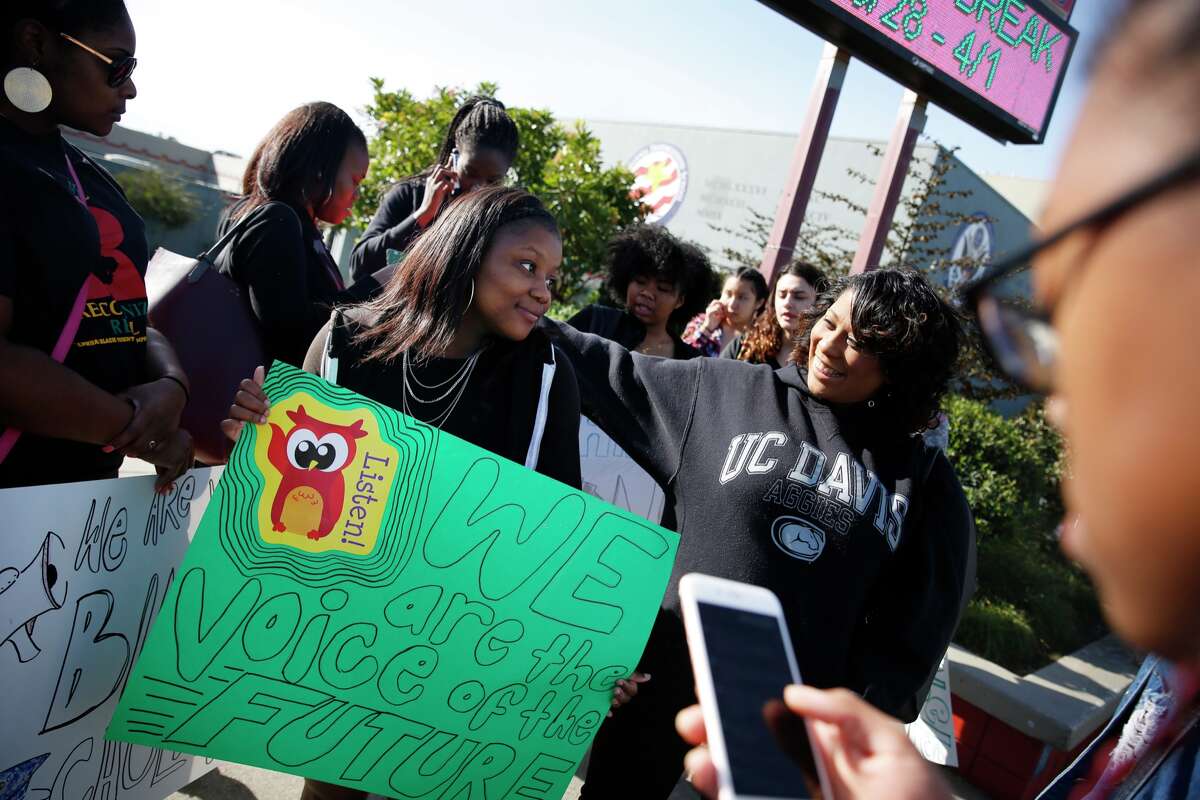 Lowell High students walk out to protest sign seen as racist