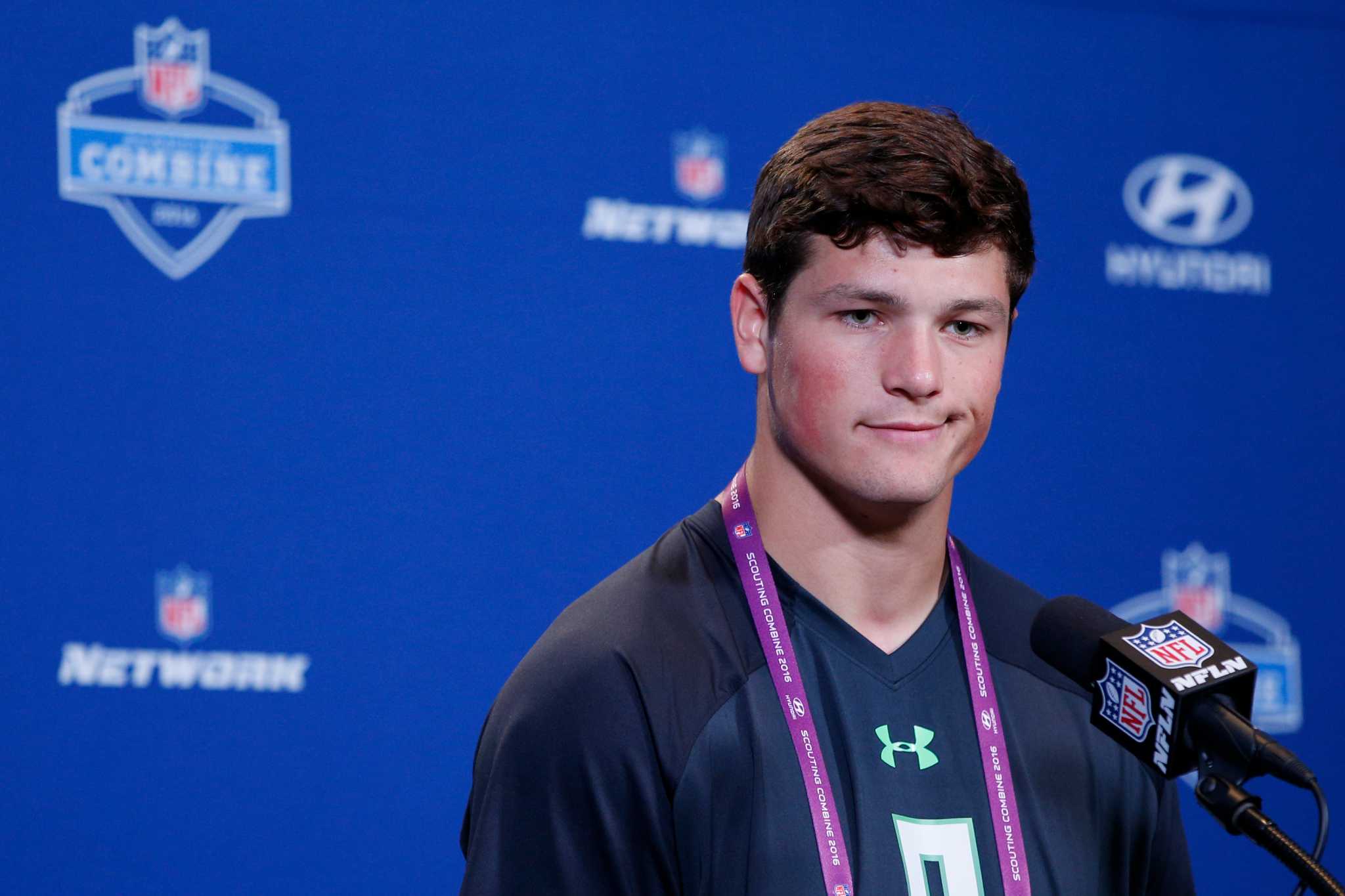 Christian Hackenberg answers questions like a Houston Texan