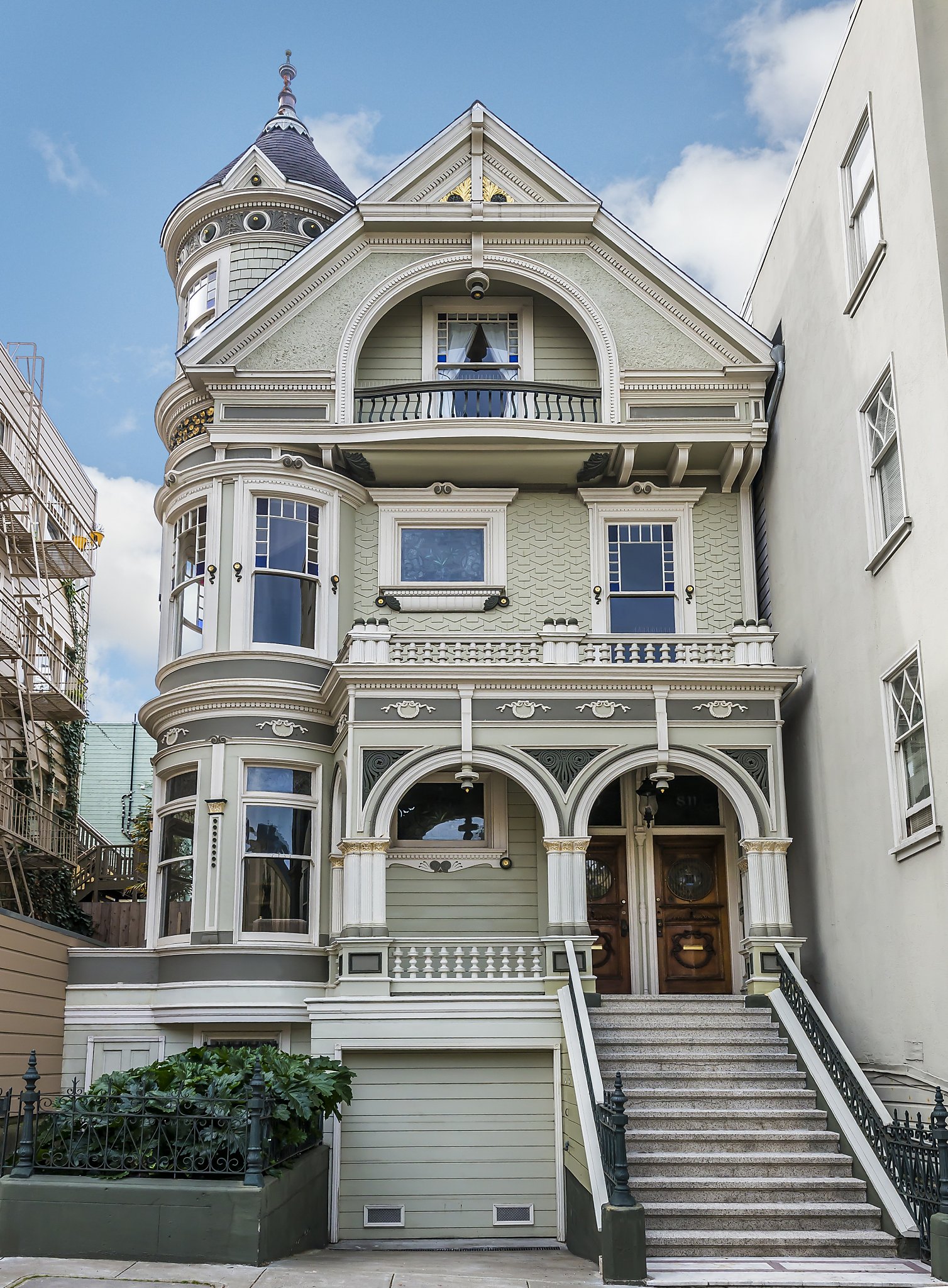 Two Victorian flats feature period details