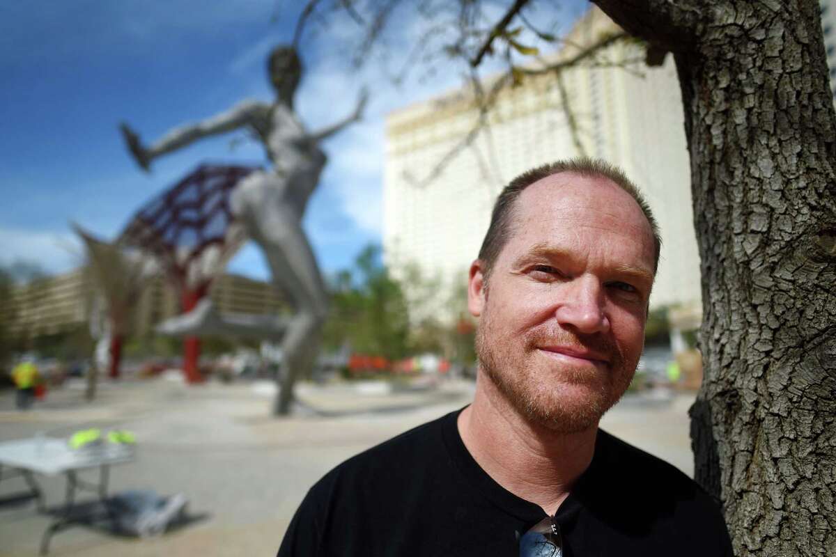 Burning Man statue graces the Las Vegas Strip