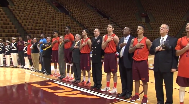 Virginia Tech coach teaches his team respect for National Anthem