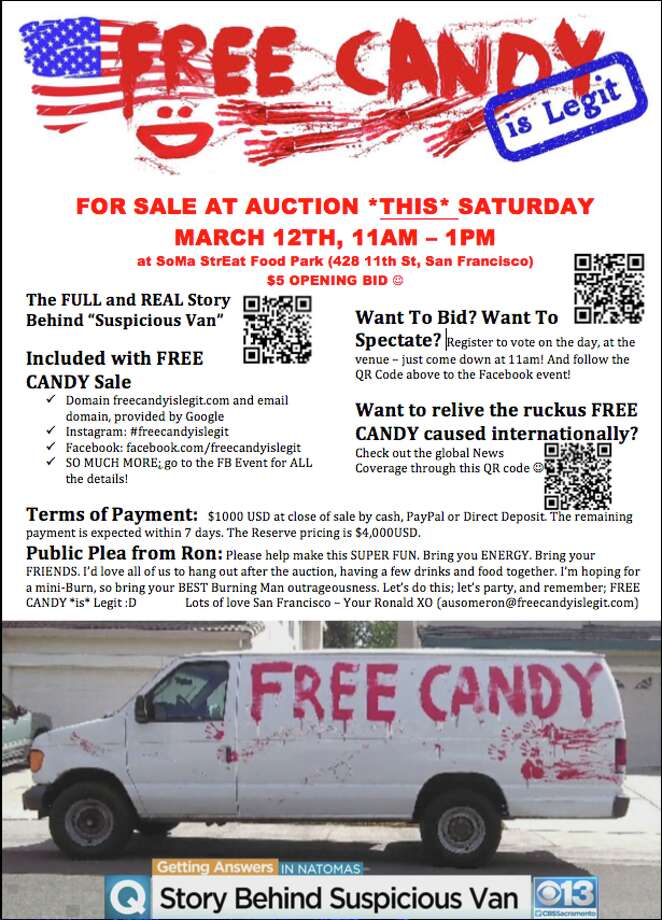 Want to buy that creepy "Free Candy" van? Here's your chance - SFGate