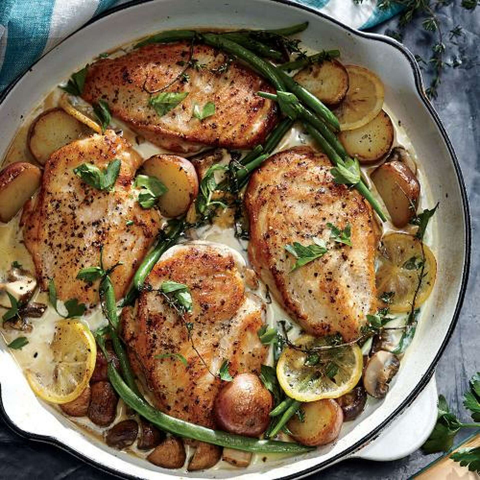One-dish Lemon Chicken Skillet Dinner easy