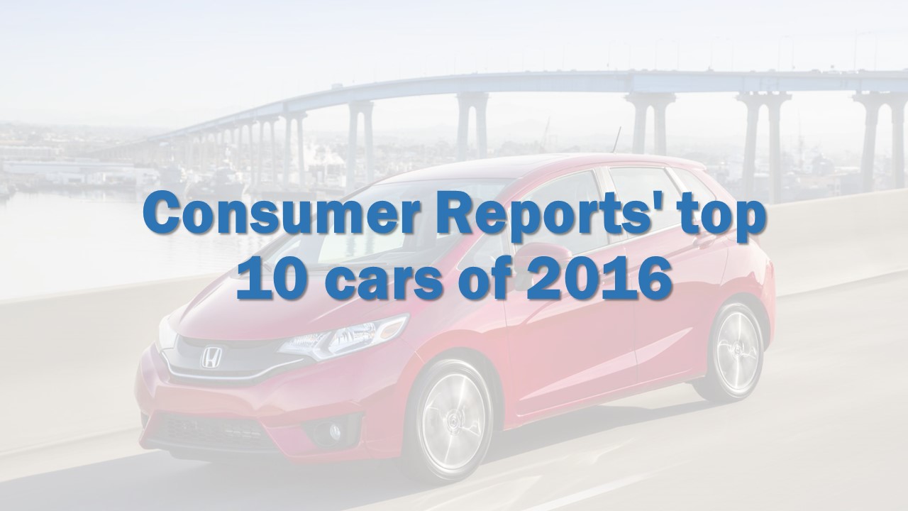 Consumer Reports' top 10 cars of the year 2016