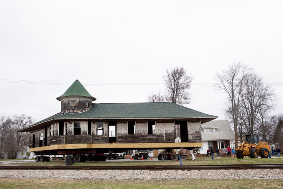 After 119 years, the Clare Railroad Depot makes its move