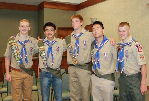 Five from one troop earn Eagle Scout rank