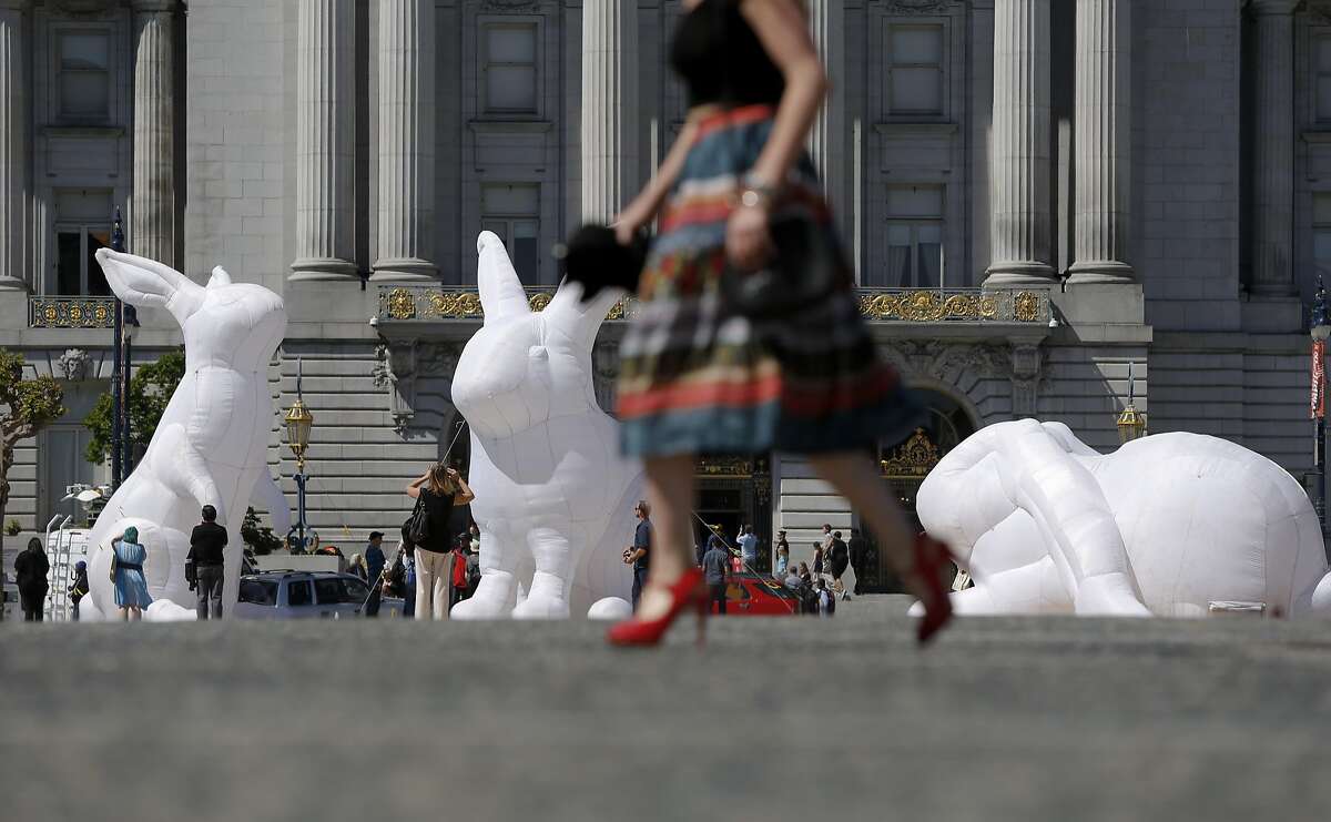 Giant bunnies a protected species at SF City Hall