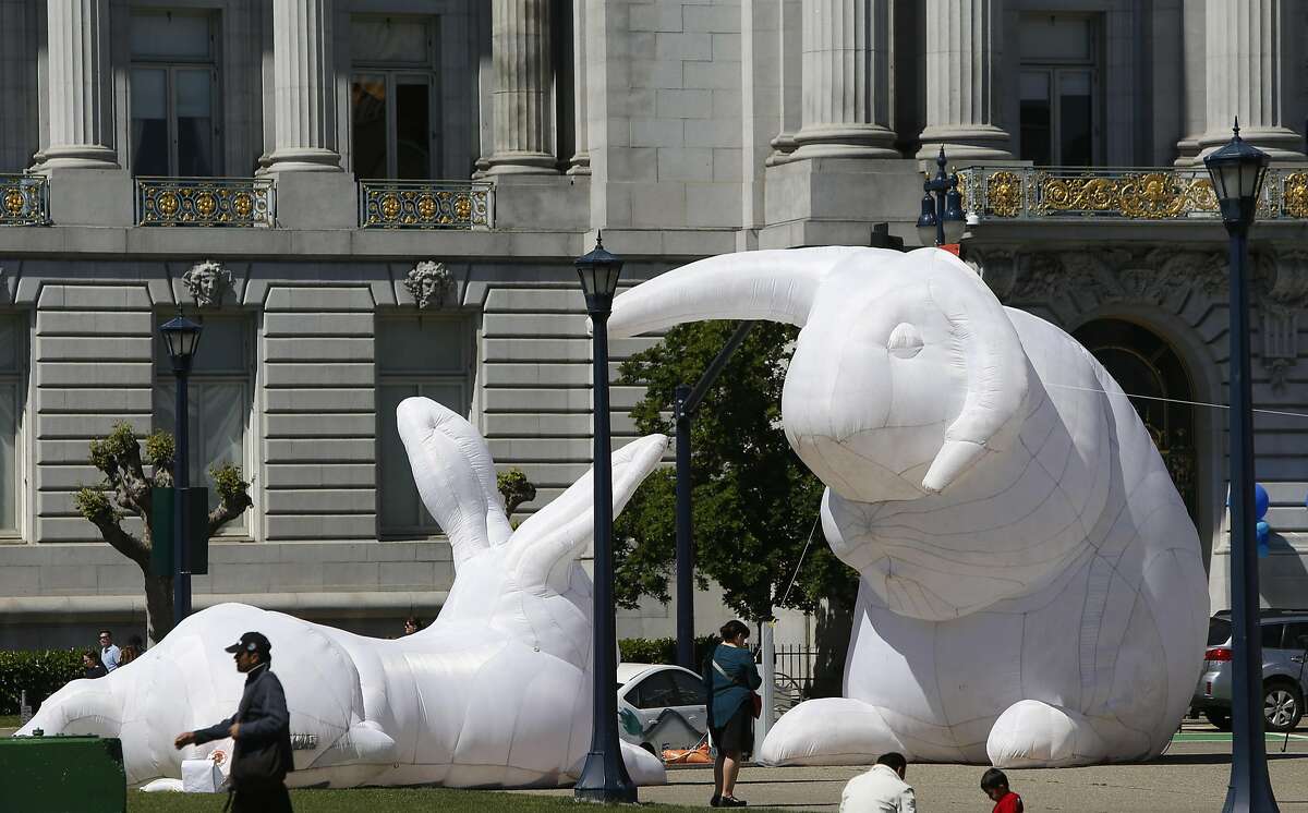 Giant bunnies a protected species at SF City Hall
