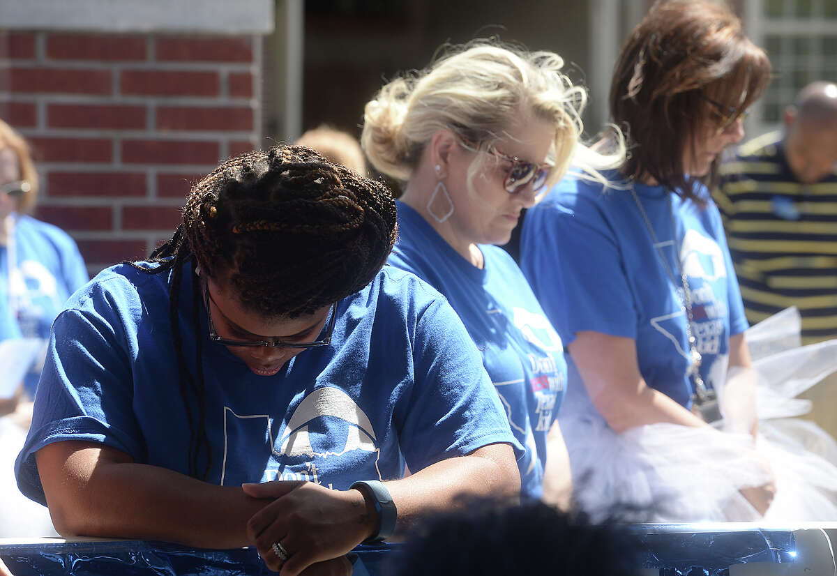 Supporters walk for child abuse prevention and awareness