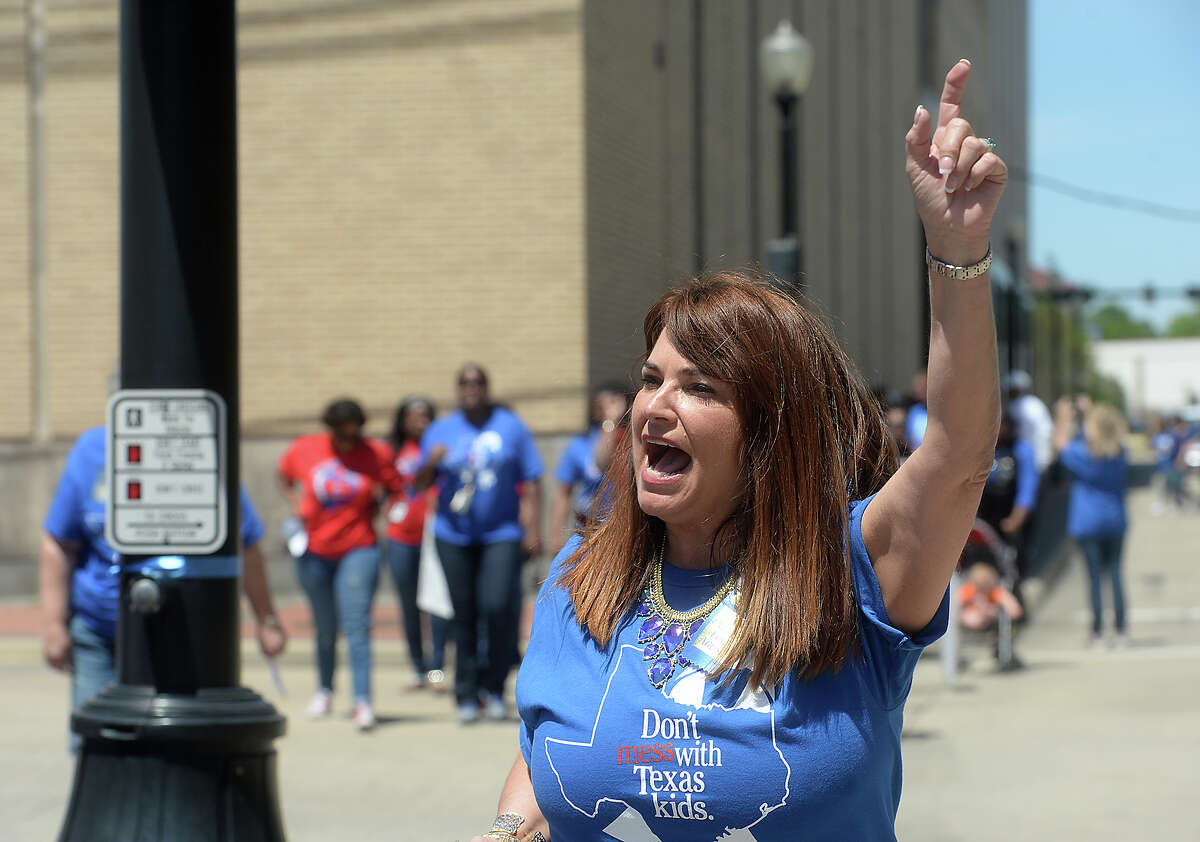 Supporters walk for child abuse prevention and awareness