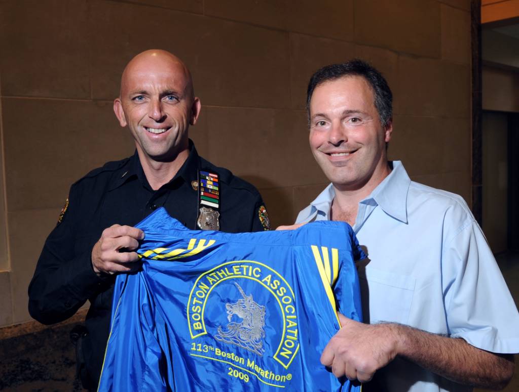 Officer runs in Boston Marathon to raise money for ALS, support friend