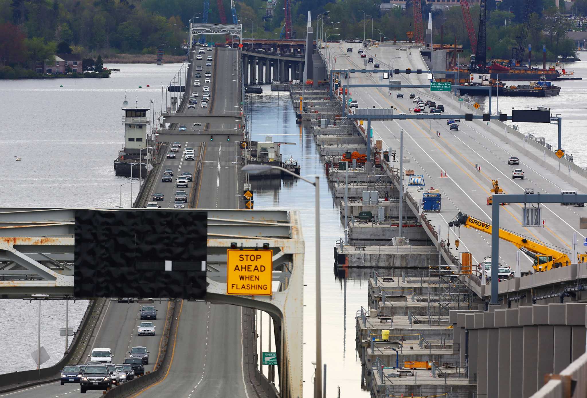 Photos: As new 520 bridge opens westbound lanes, look back on the old one