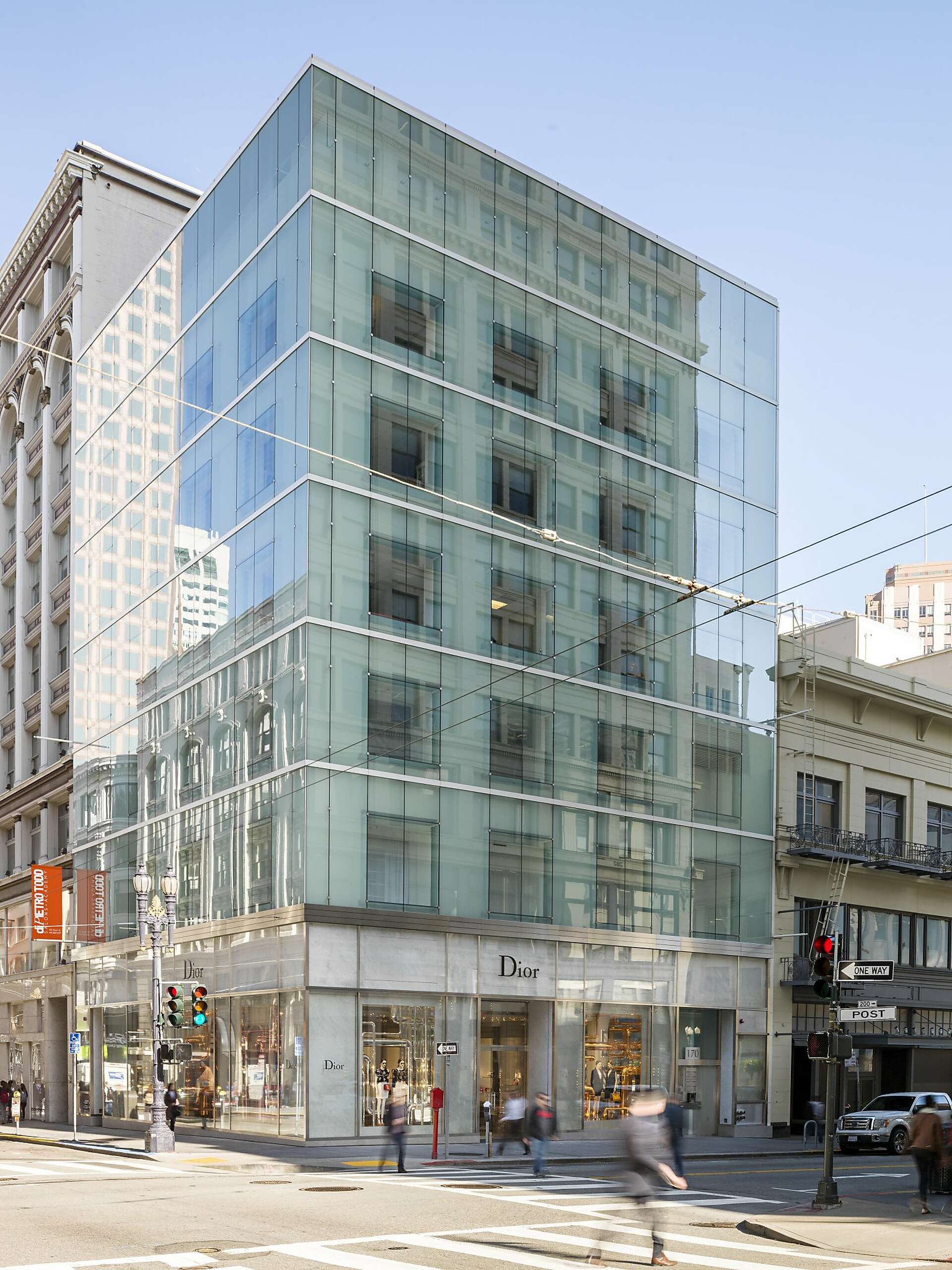 Dior waves French flag in SF