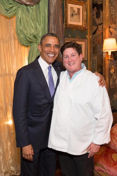 President Obama enjoys his dinner at the Gettys’