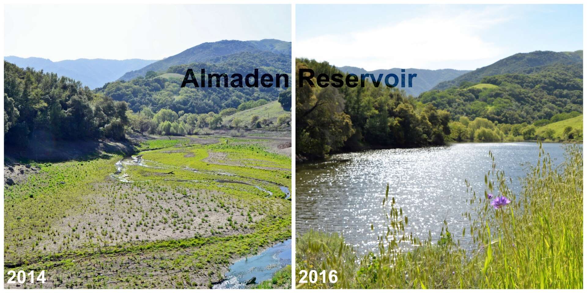Before-and-after photos of California reservoirs show impact of drought ...