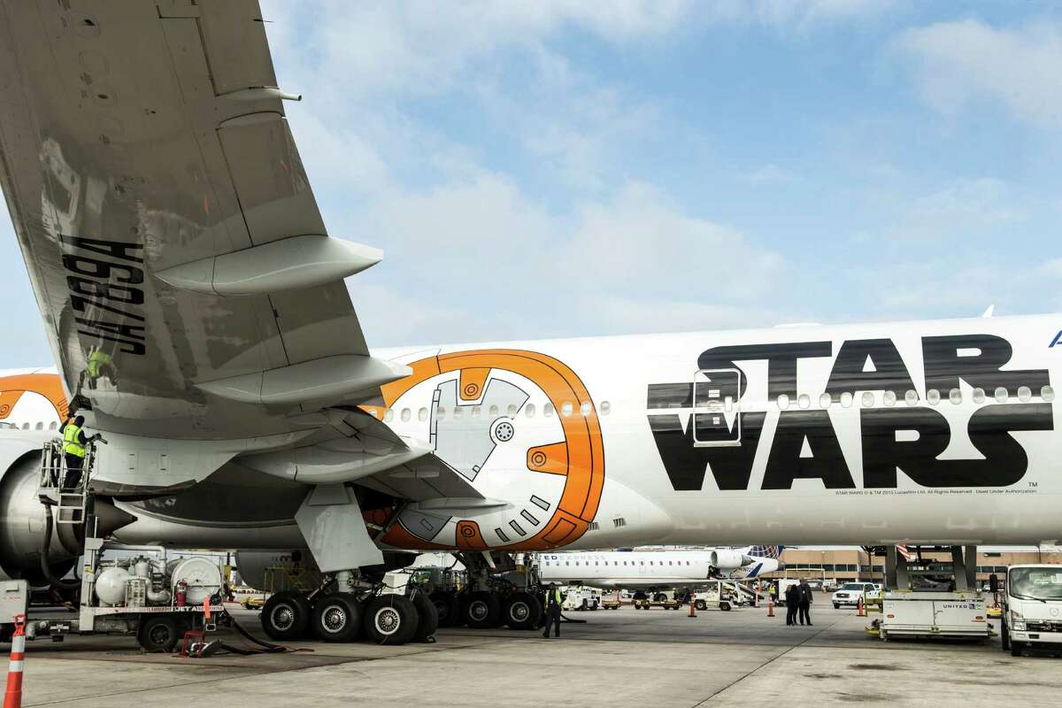 'Star Wars' plane lands in Houston