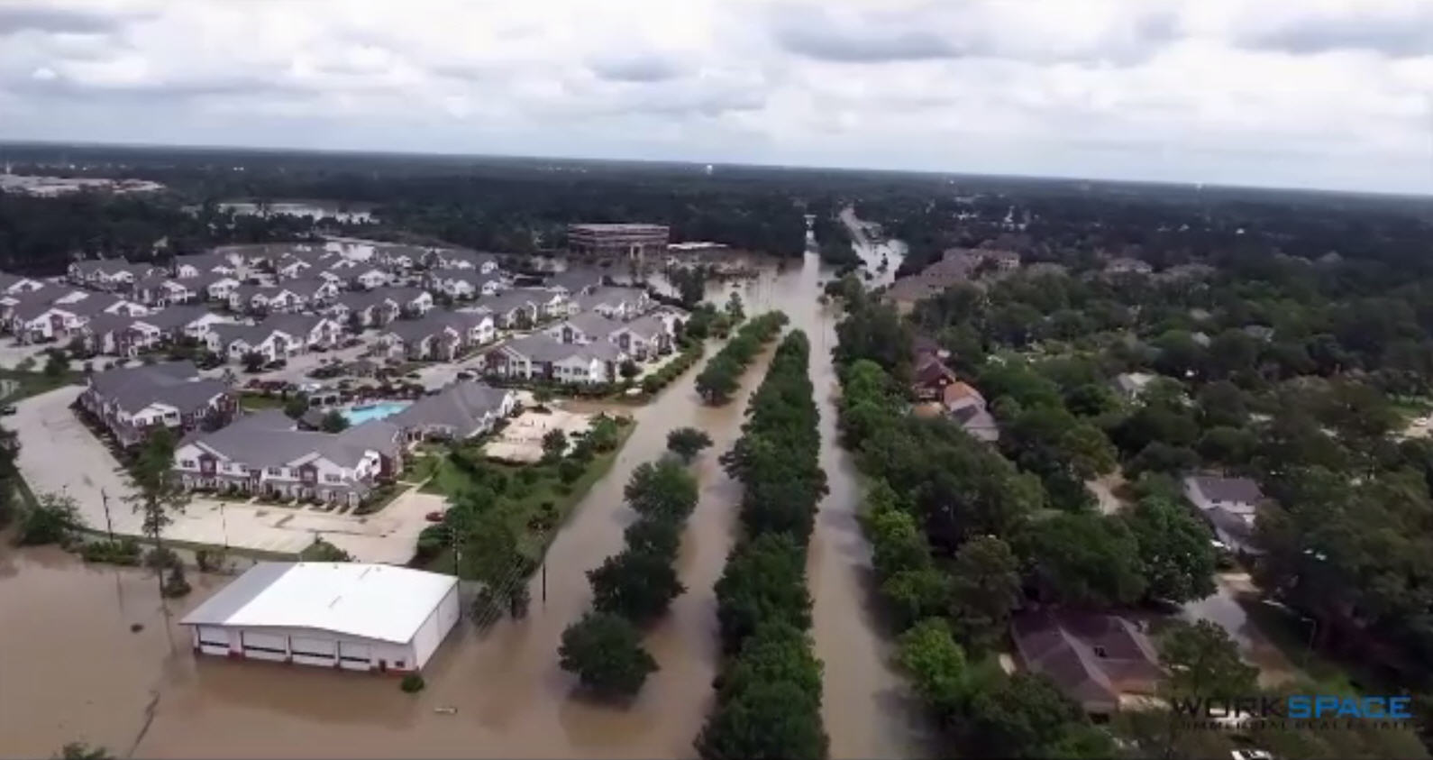 Watch: Drone footage shows some of Houston's most flooded areas