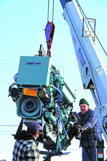 Time to bait the hook; New engine arrives for Bay Port Fishing Co. vessel