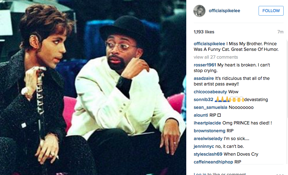 Celebrities react to death of music legend Prince