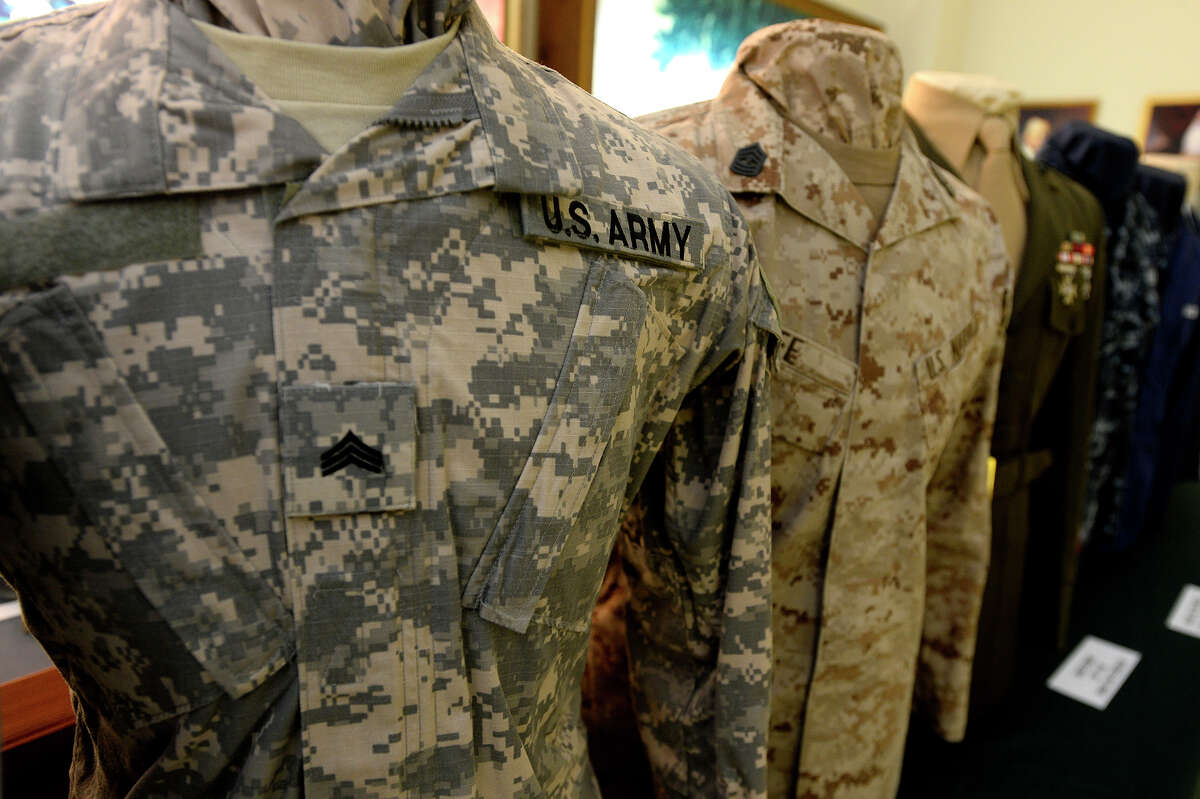 Military uniforms on display at Steamboat Museum