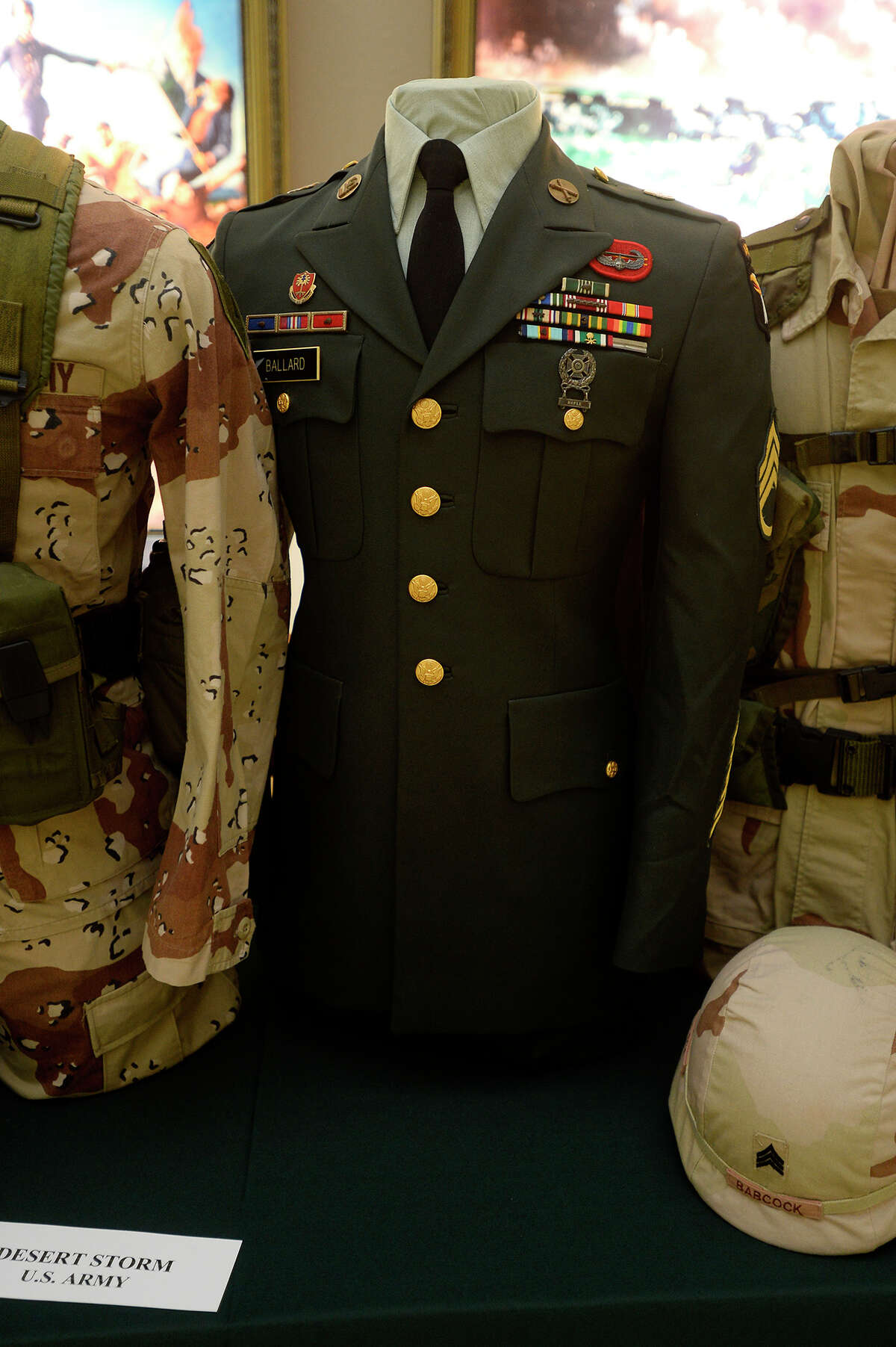 Military uniforms on display at Steamboat Museum
