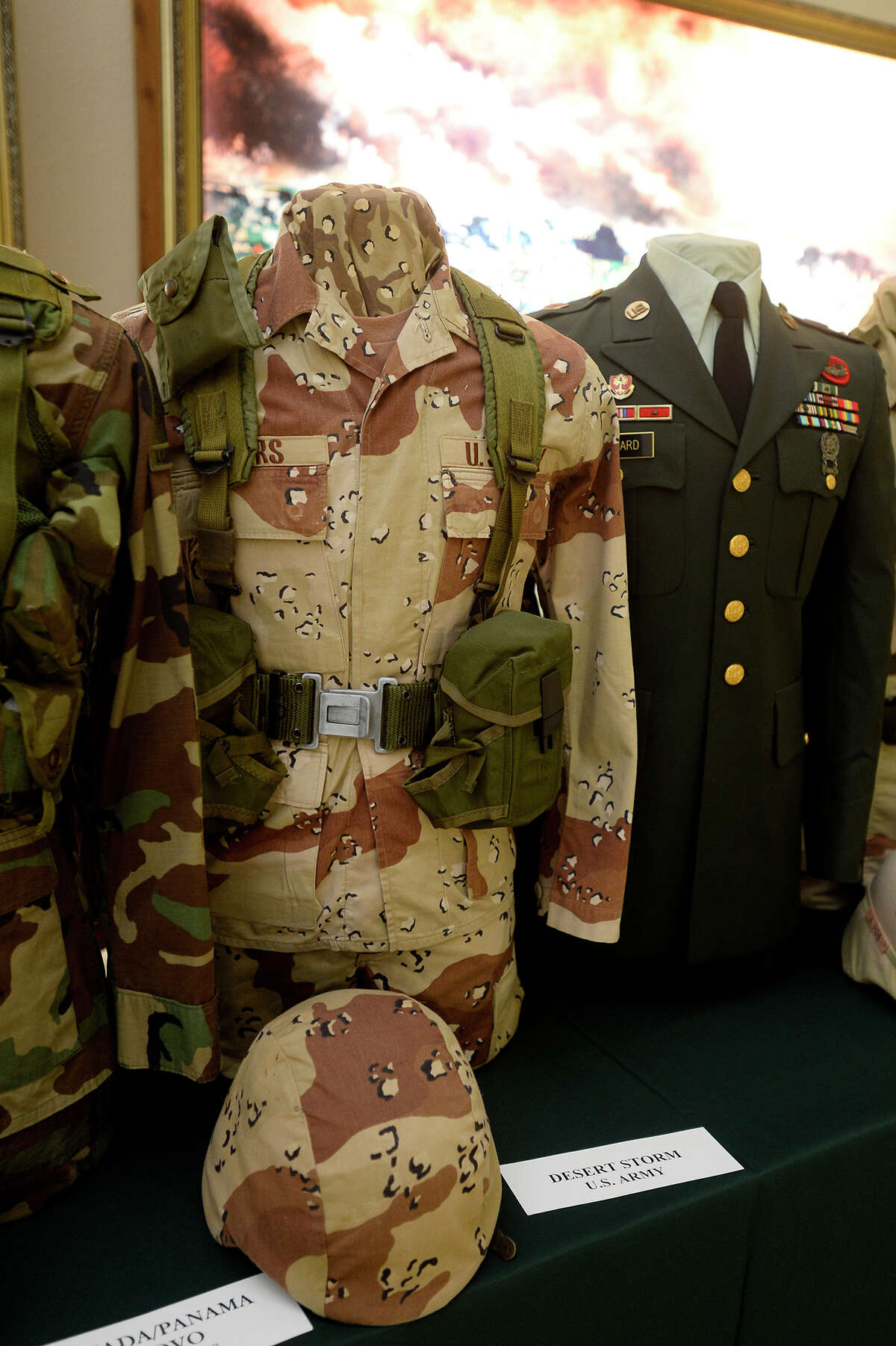 Military uniforms on display at Steamboat Museum