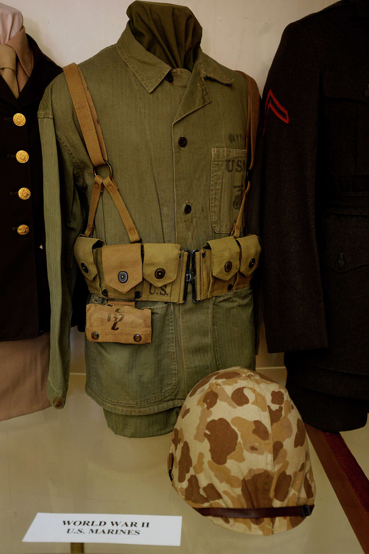 Military uniforms on display at Steamboat Museum