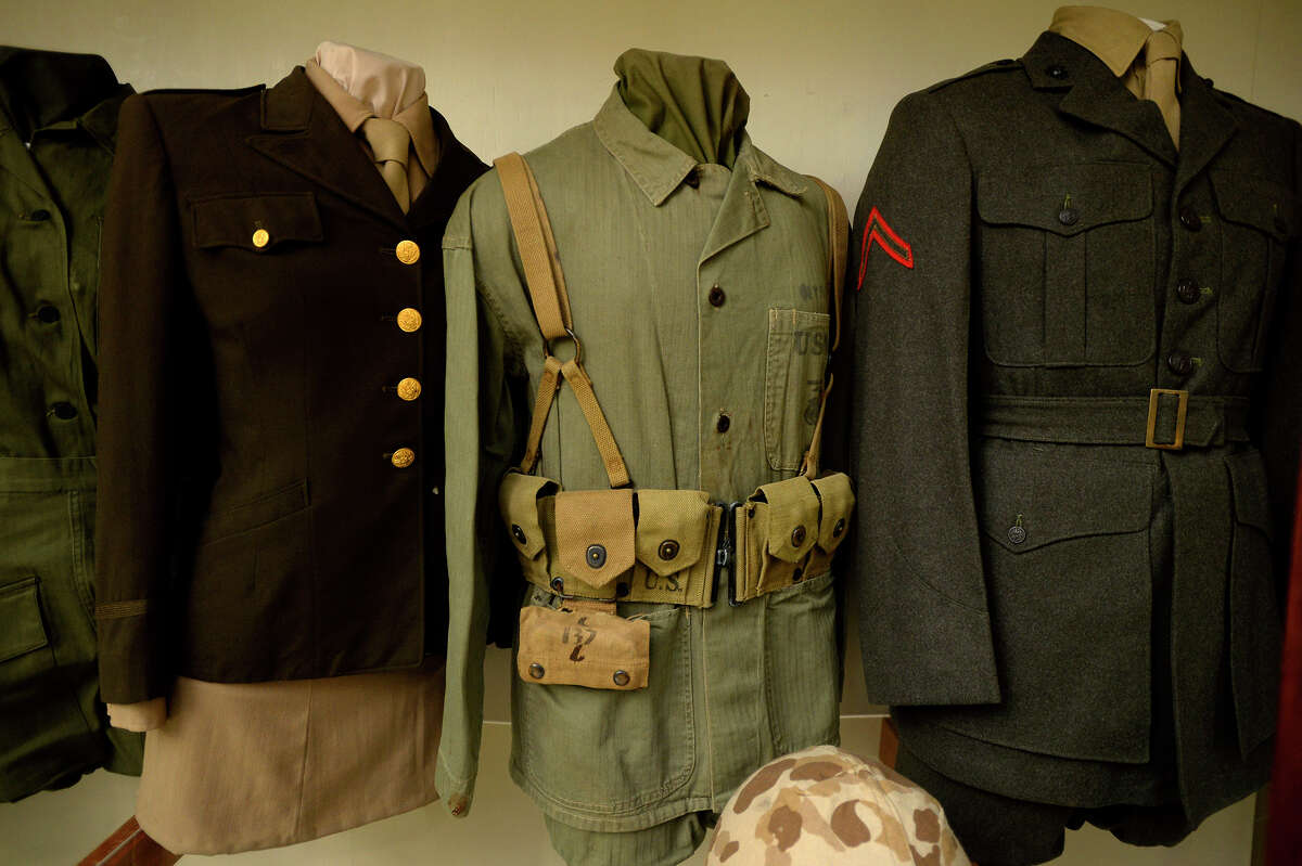 Military uniforms on display at Steamboat Museum