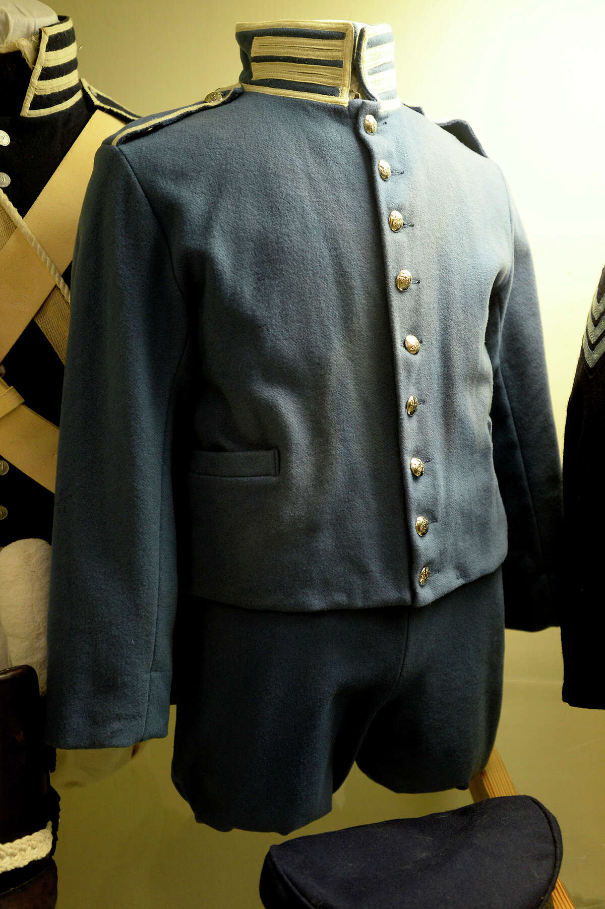 Military uniforms on display at Steamboat Museum